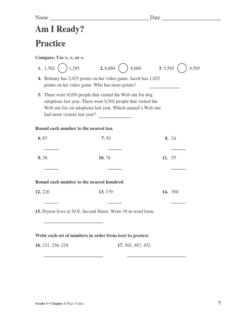 My Math Grade 4 Tests .Many Thanks Nada Khattab - PD | PDF | Numbers