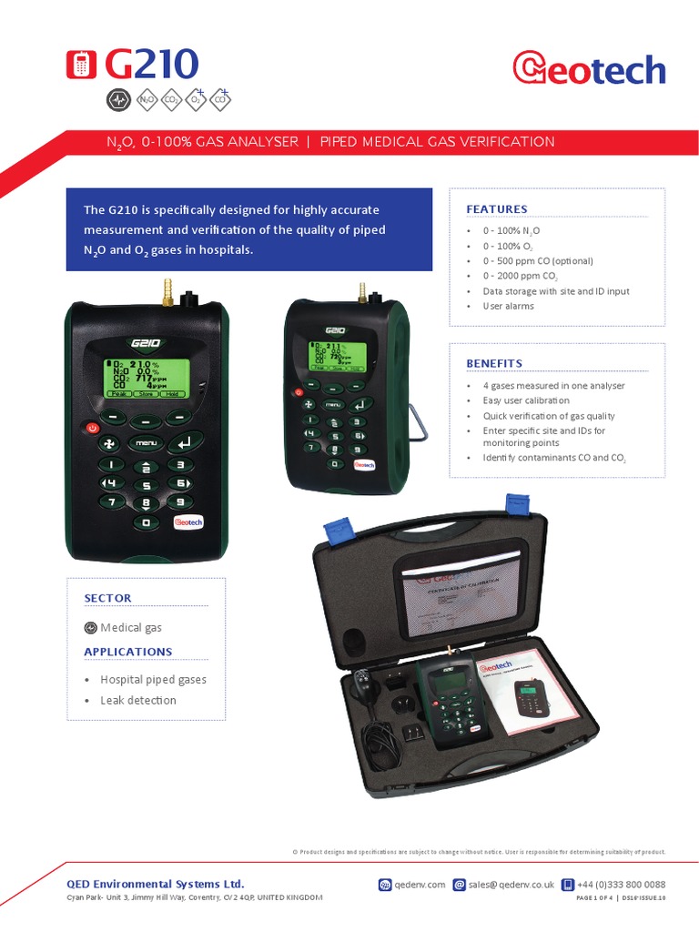 g210 Product Datasheet - Logo | PDF | Calibration | Carbon Dioxide