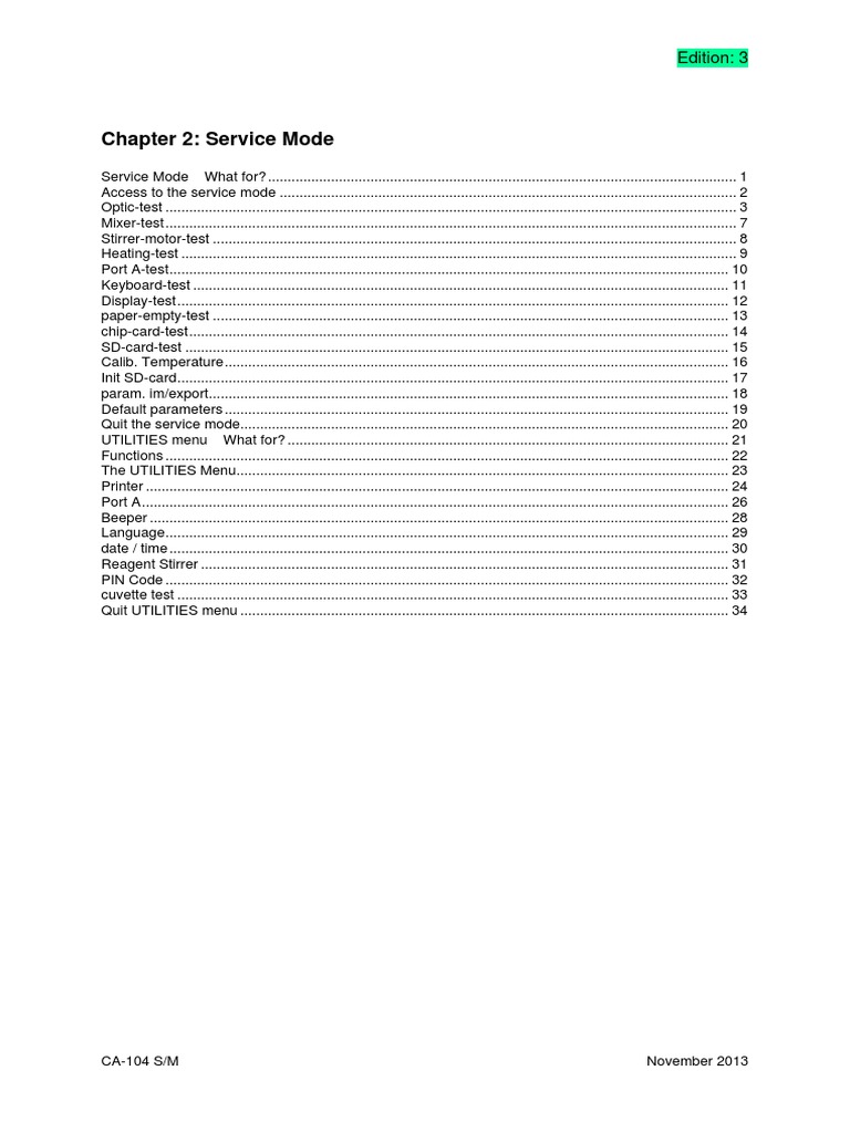CA-104 E 02 Service Mode | PDF
