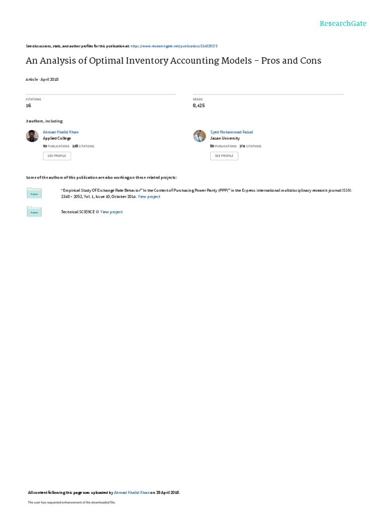 Inventory Accounting Models Guide | PDF | Inventory | Cost Of Goods Sold