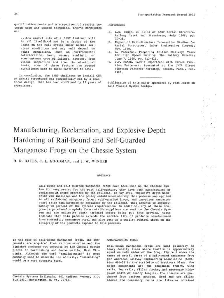Rail-Bound: Manufacturing, Reclamation, and Explosive Depth Hardening ...