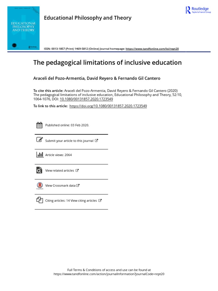 The Pedagogical Limitations of Inclusive Education | PDF | Meritocracy ...