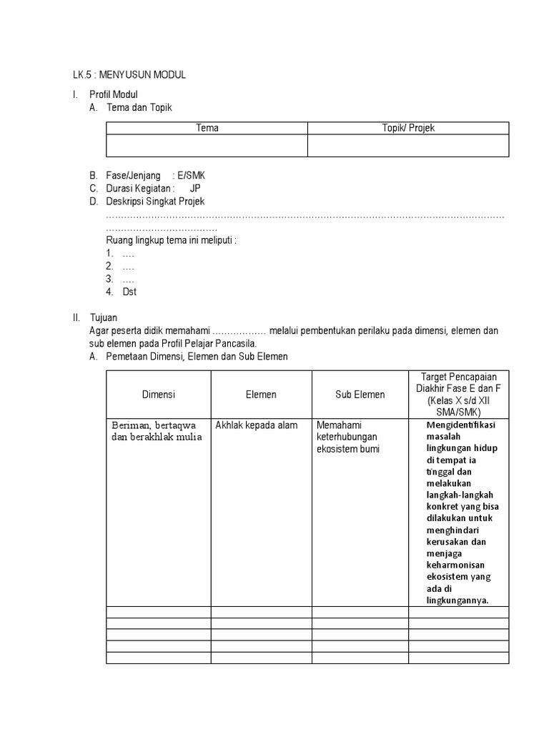 LK.5 - Menyusun Modul | PDF