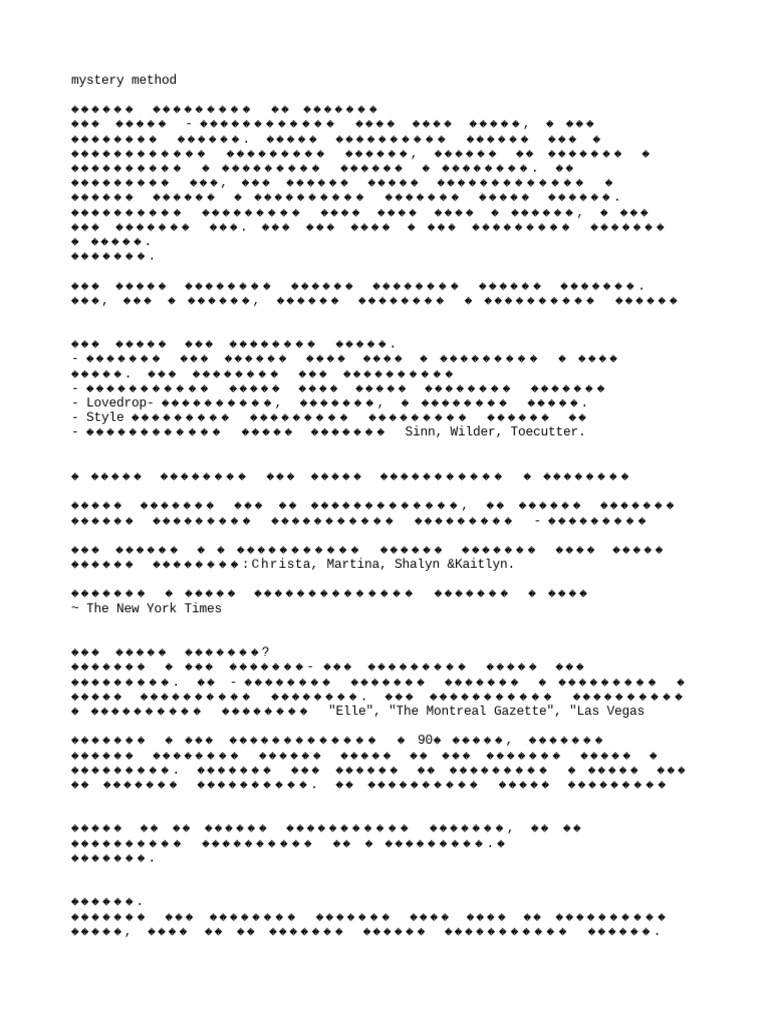 Mystery Method | PDF