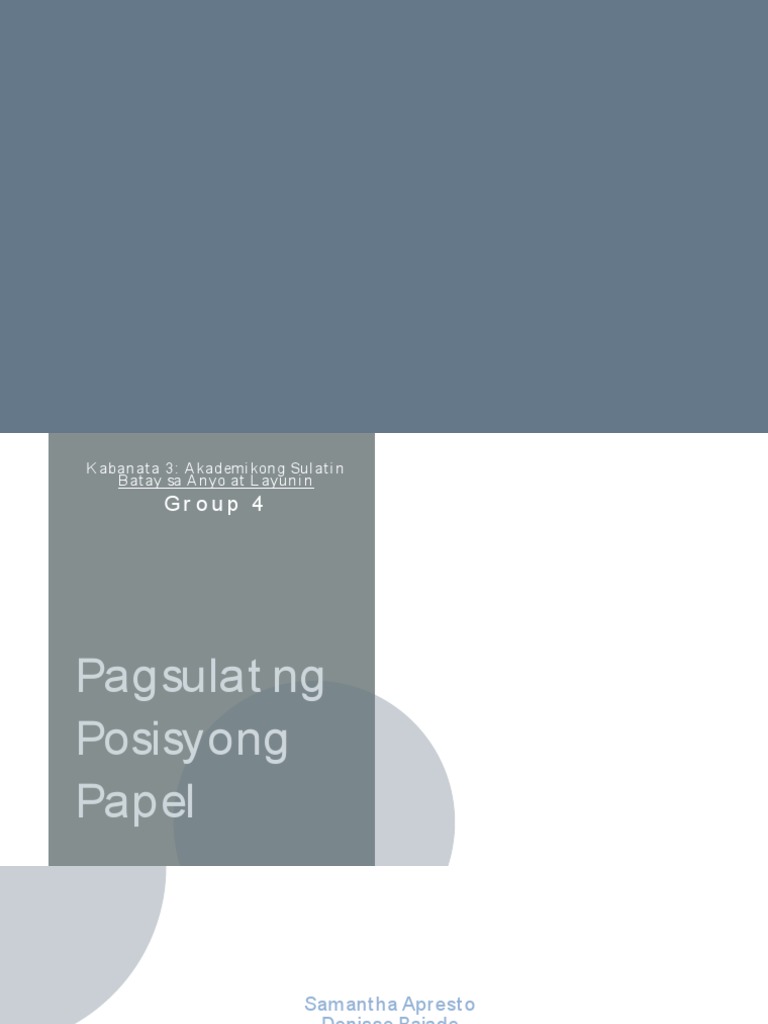 Posisyong Papel | PDF