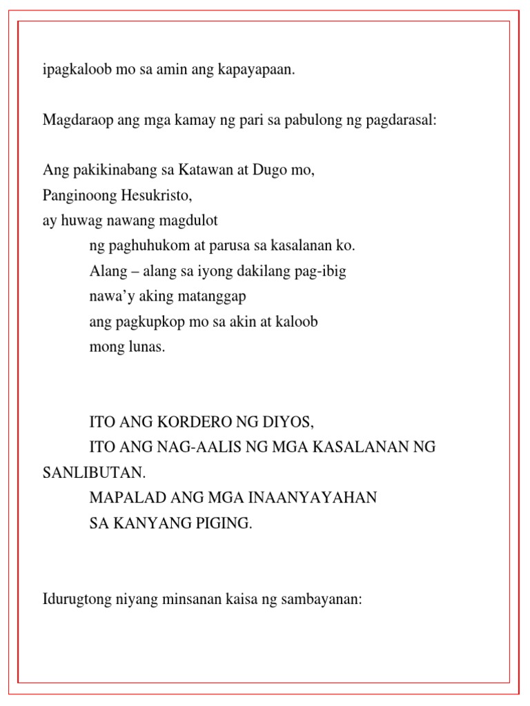 Tagalog Missal Part 3 | PDF