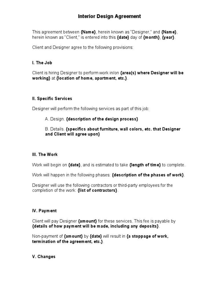 Interior Design Contract | PDF