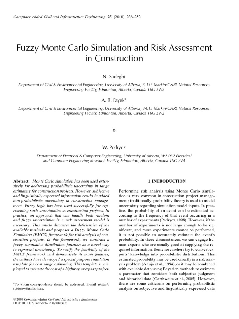 Monte Carlo Simulation And Risk Assessment Pdf