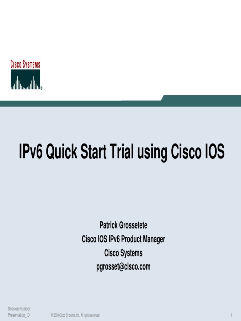 Cisco Ios Ipv6 Quick Start Trial Pdf 