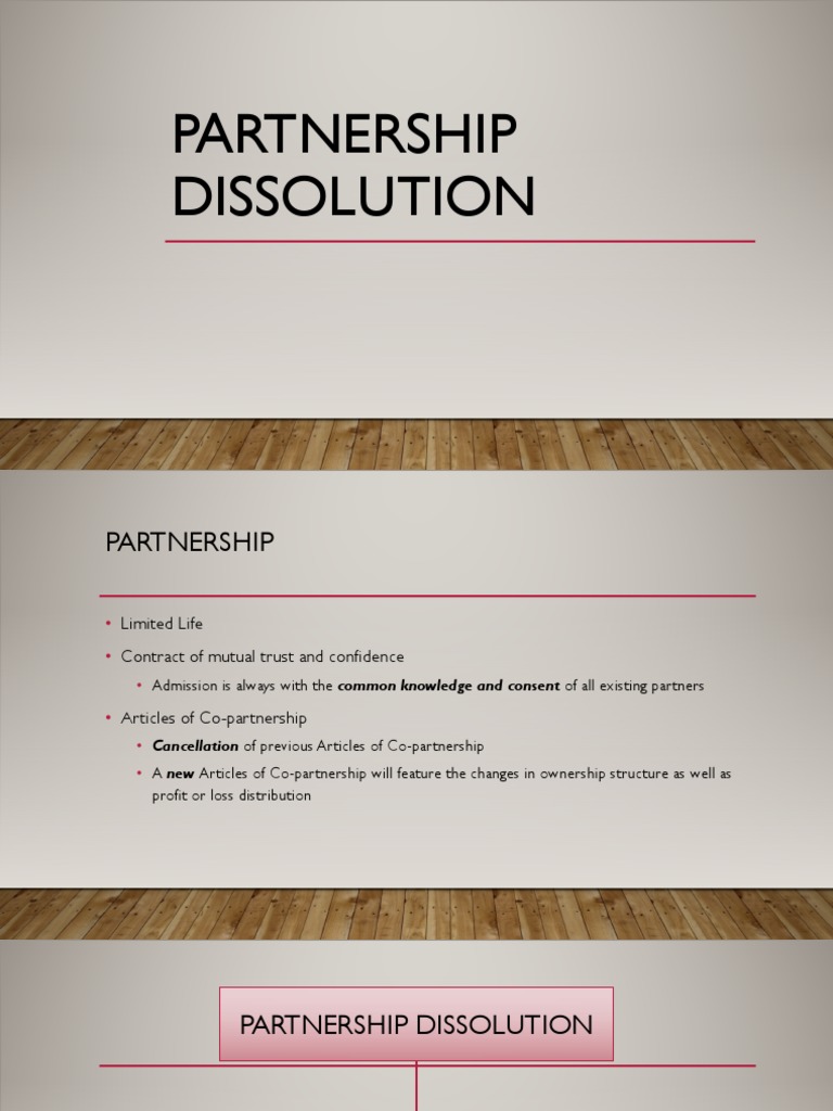 Partnership Dissolution Guide | PDF