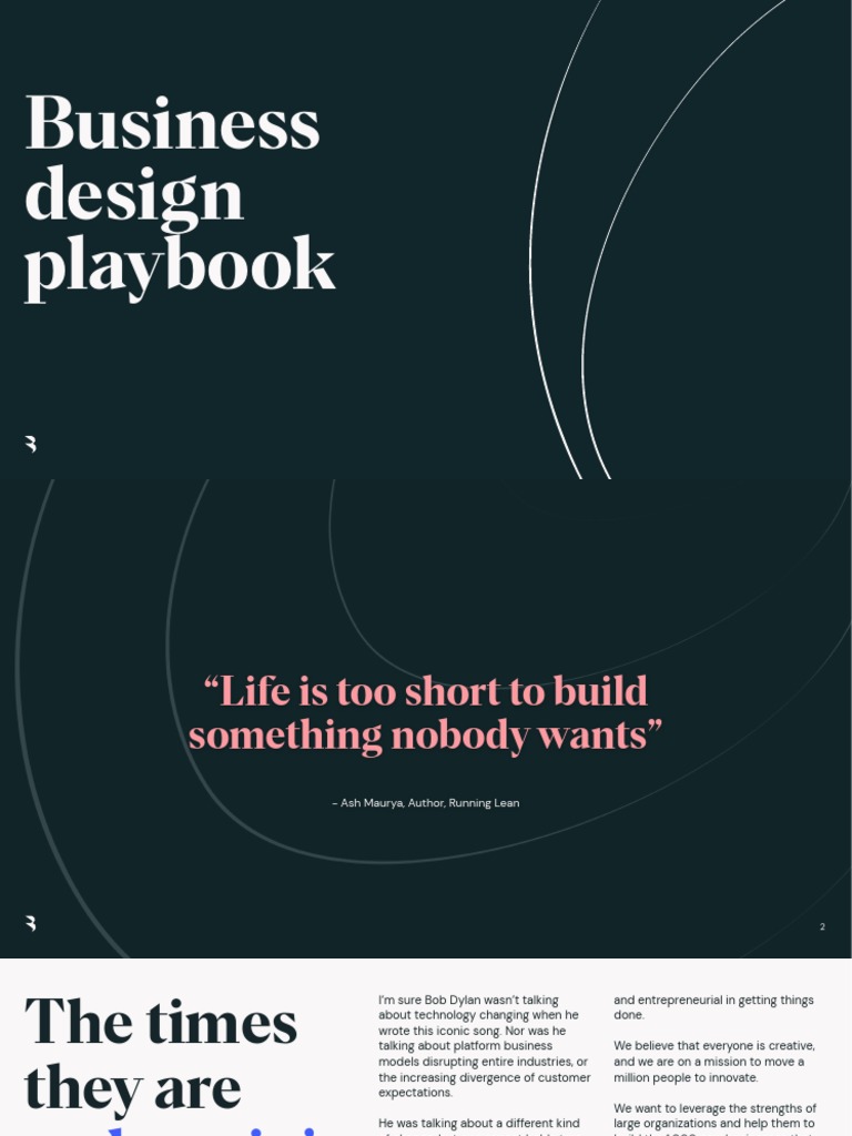 Business Design Playbook Overview | PDF