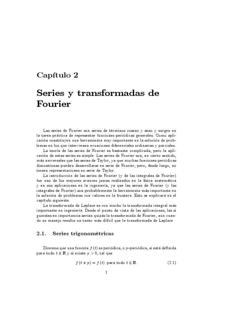 Tema 2 Series y Transformadas de Fourier | PDF | Series de Fourier ...