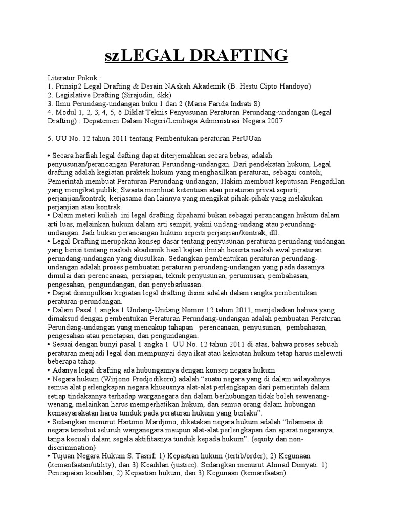 Legal Drafting | PDF | Ilmu Sosial | Hukum