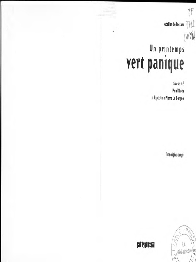 Un Printemps Vert Panique (A2) (Paul Thiès) (Z-Library) | PDF
