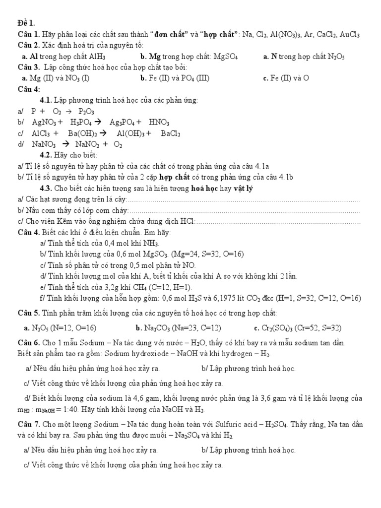 Hoa 8, On Tap hk1 - L P | PDF