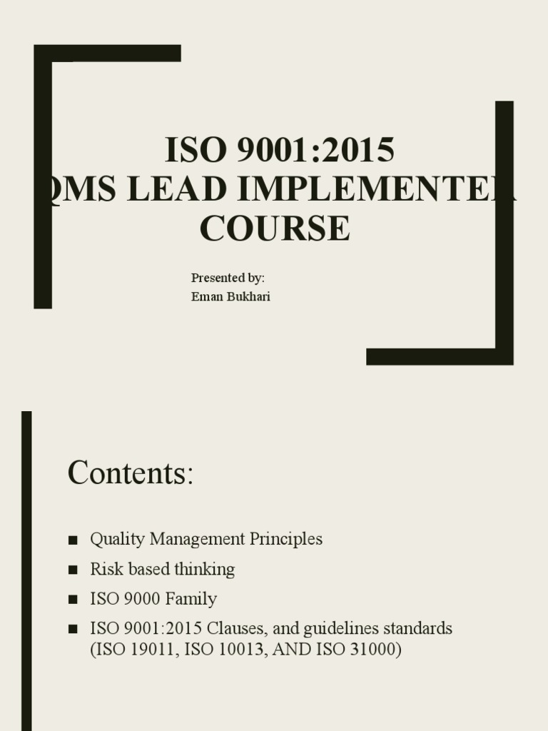 ISO 9001 Lead Implementer | PDF | Business