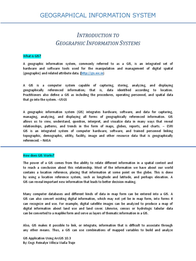 Gis Lecture Pdf Geographic Information System Arc Gis