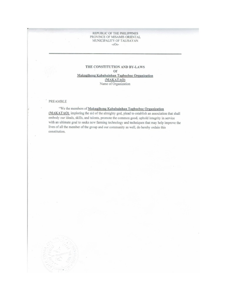 Constitution and By-Laws Notarized | PDF