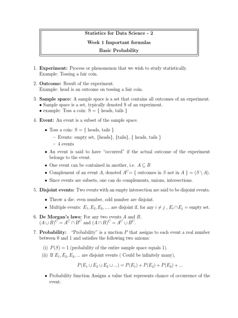 Key Probability Concepts for Data Science | PDF