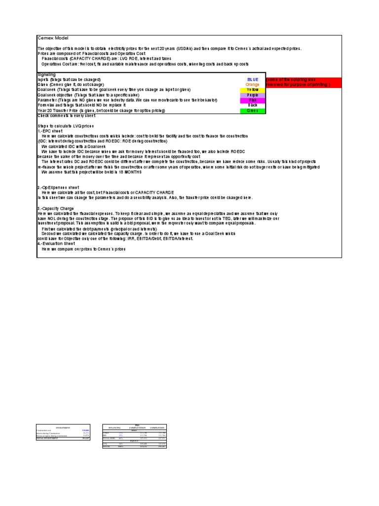 Cemex Pricing Model and Cost Analysis | PDF | Computers | Technology ...