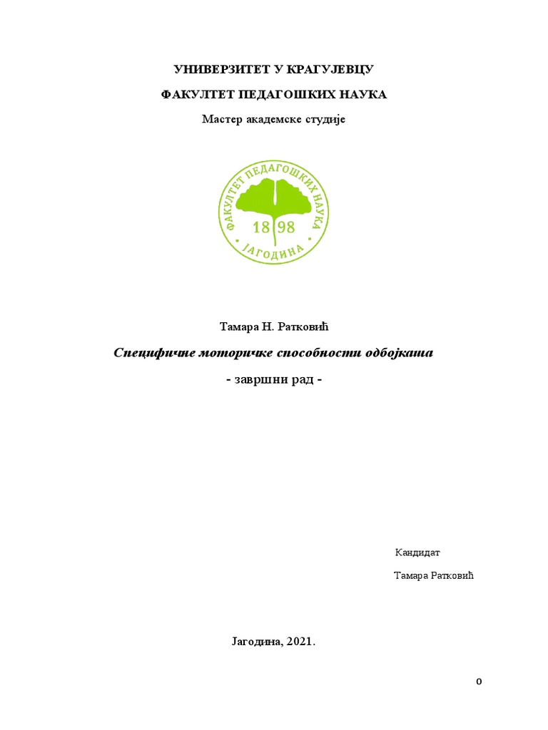 Master Rad Tamara Ratkovic | PDF