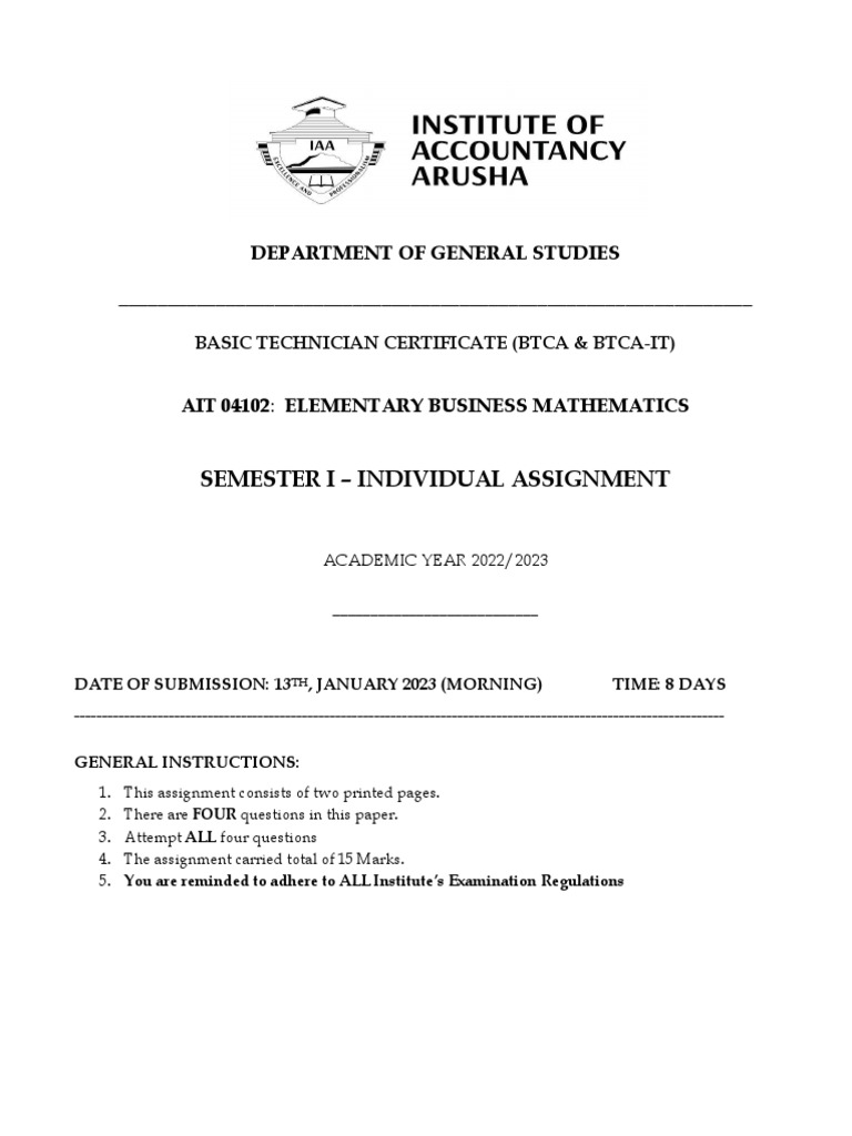 Individual Assignment Pdf