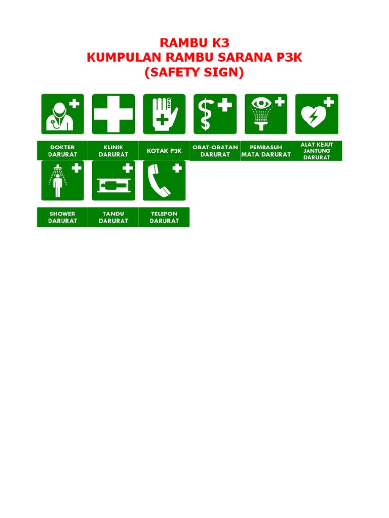 Rambu K3 - Sarana P3K | PDF
