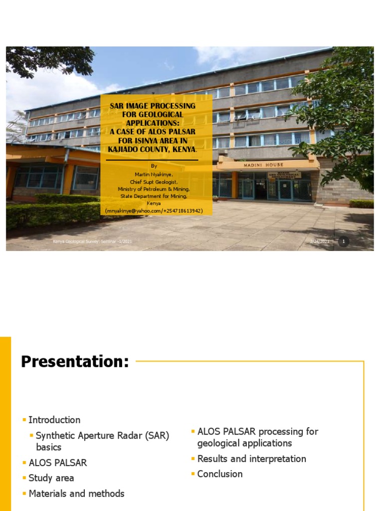 ALOS PALSAR - Seminar 1 - 2021 | PDF | Radar | Physical Sciences