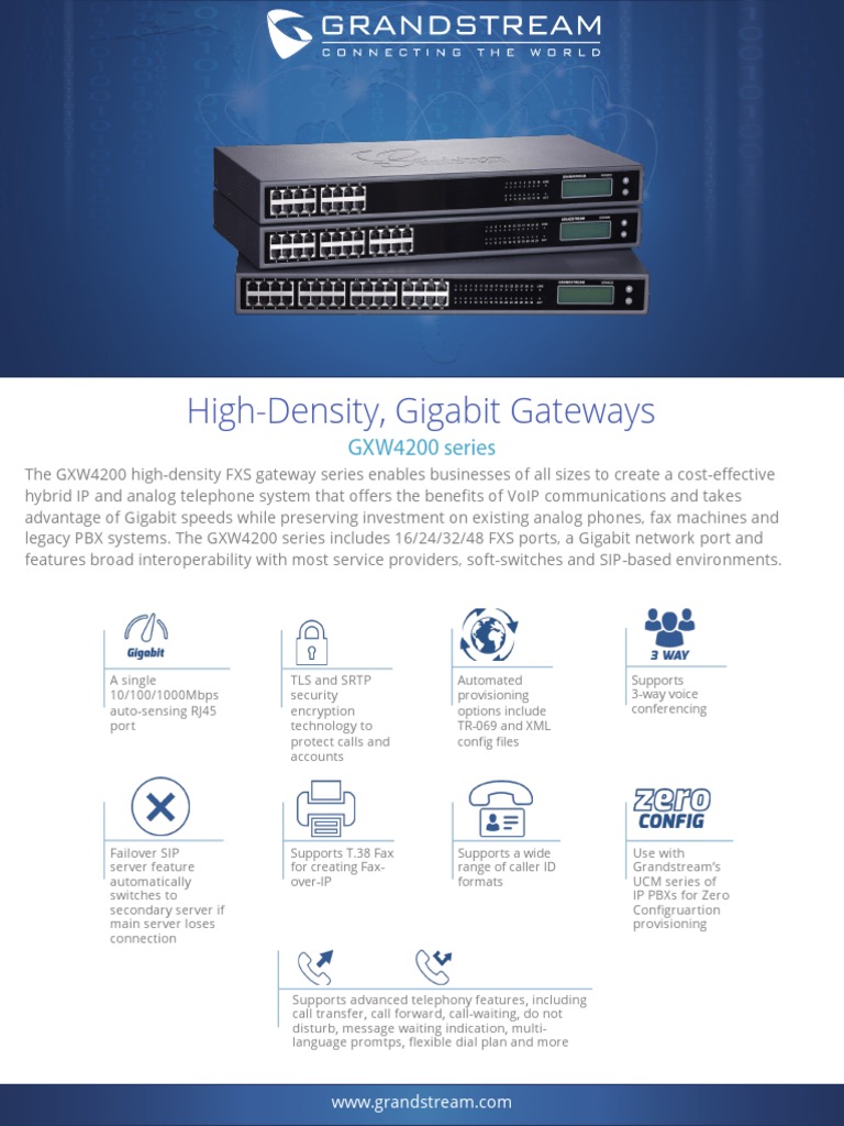 Datasheet gxw42xx English | PDF | Session Initiation Protocol | Computing