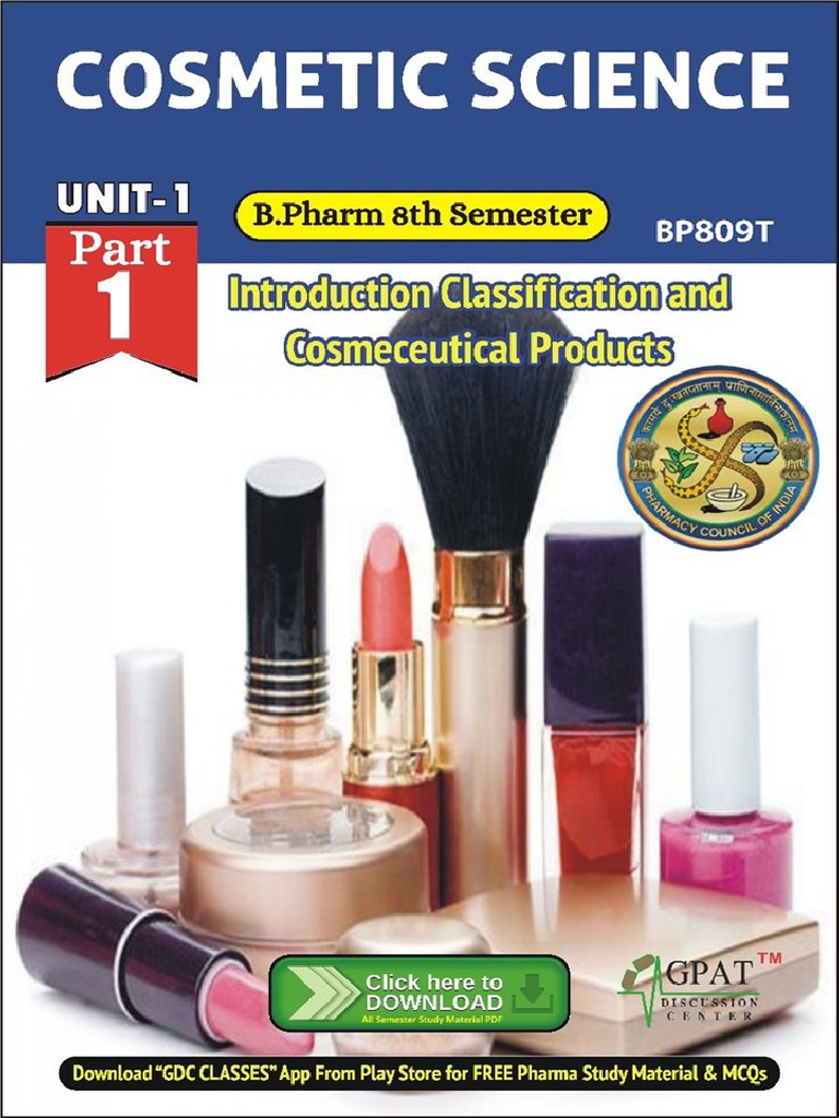 1. Classification of Cosmetic and Cosmeceutical Products | PDF