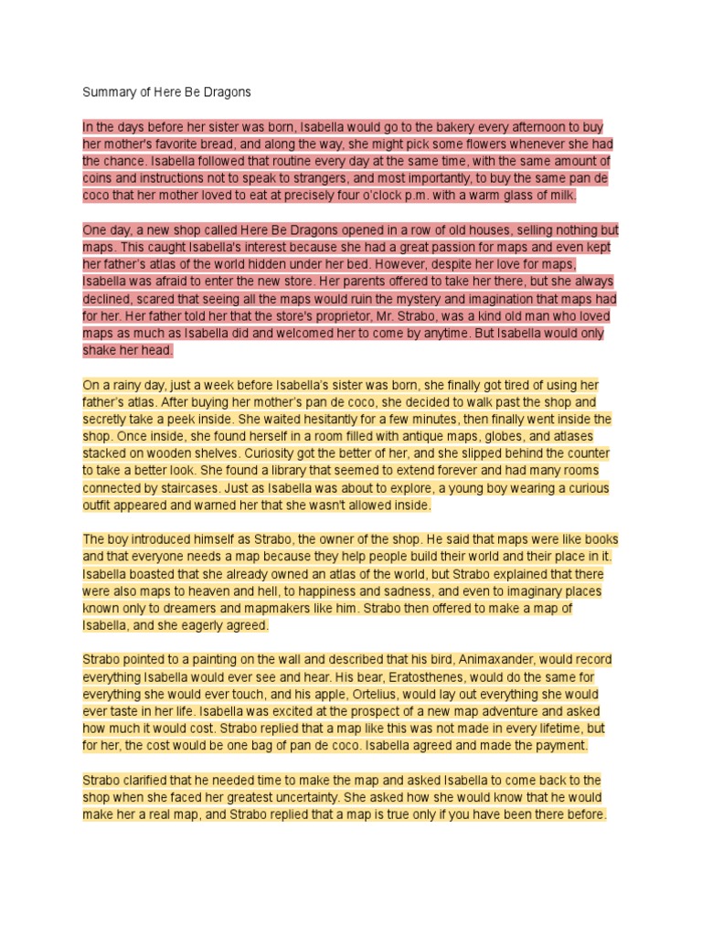 Summary of Here Be Dragons | PDF