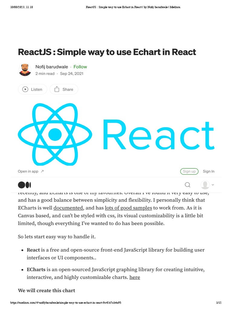 ReactJS - Simple Way To Use Echart in React - by Nofij Barudwale ... ReactJS - Simple Way To Use Echart in React - by Nofij Barudwale ...