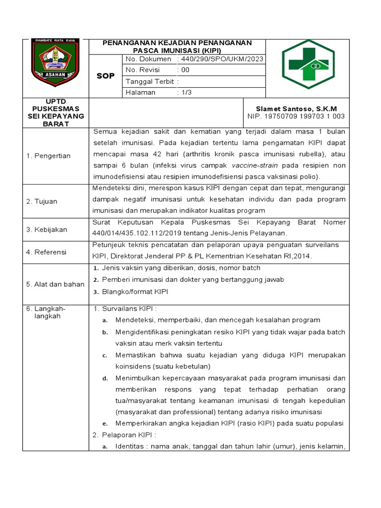 SOP KIPI - Penanganan-Kipi | PDF