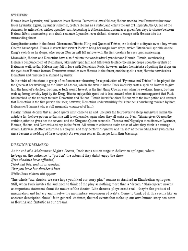 A Midsummer Nights Dream | PDF | A Midsummer Night's Dream