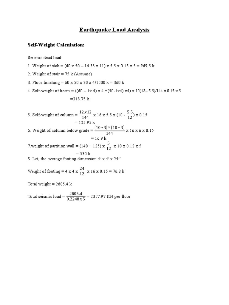 Earthquake Load Analysis Pdf