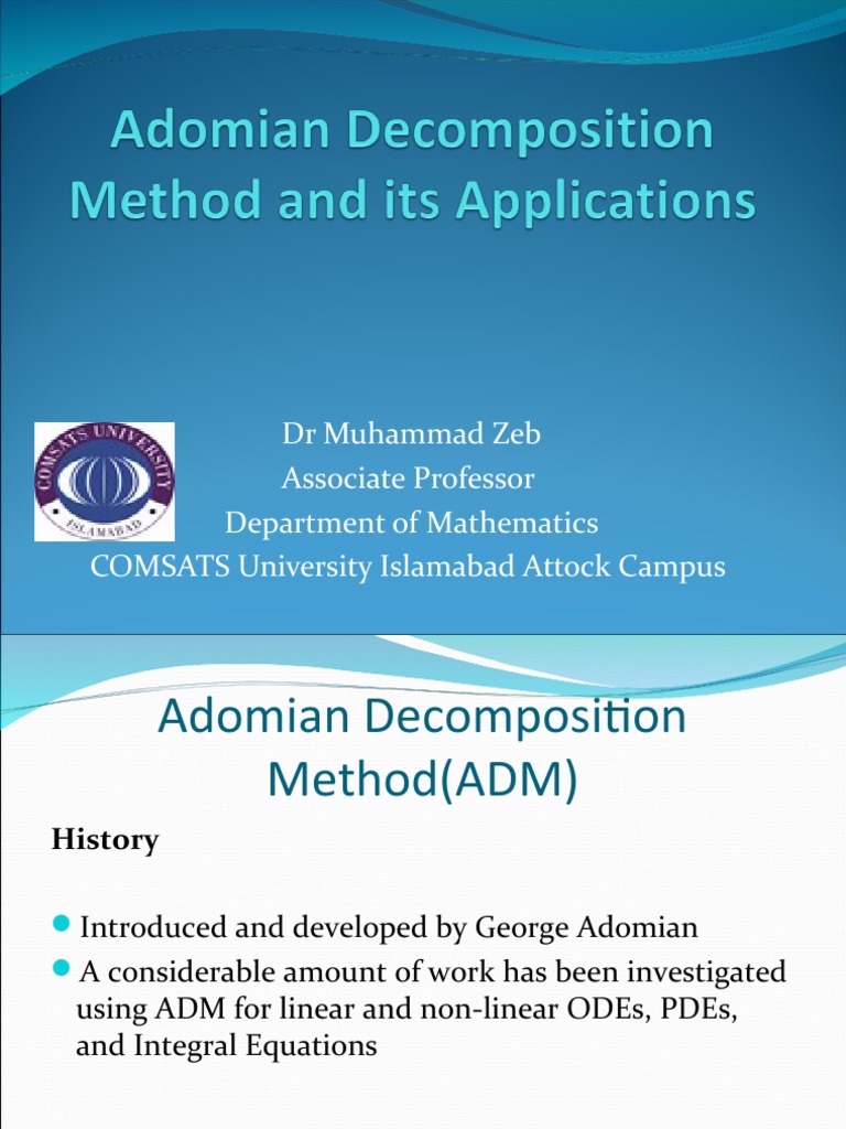 Adomian Decomposition Method and Its Applications | PDF