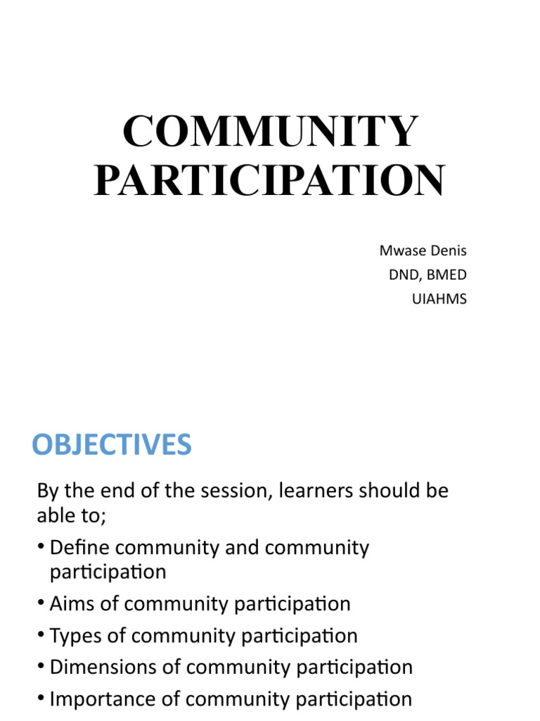Community Participation Uiahms | PDF