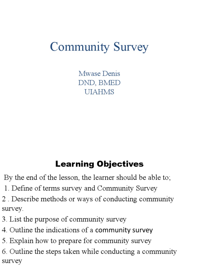 Community Survery Uiahms | PDF