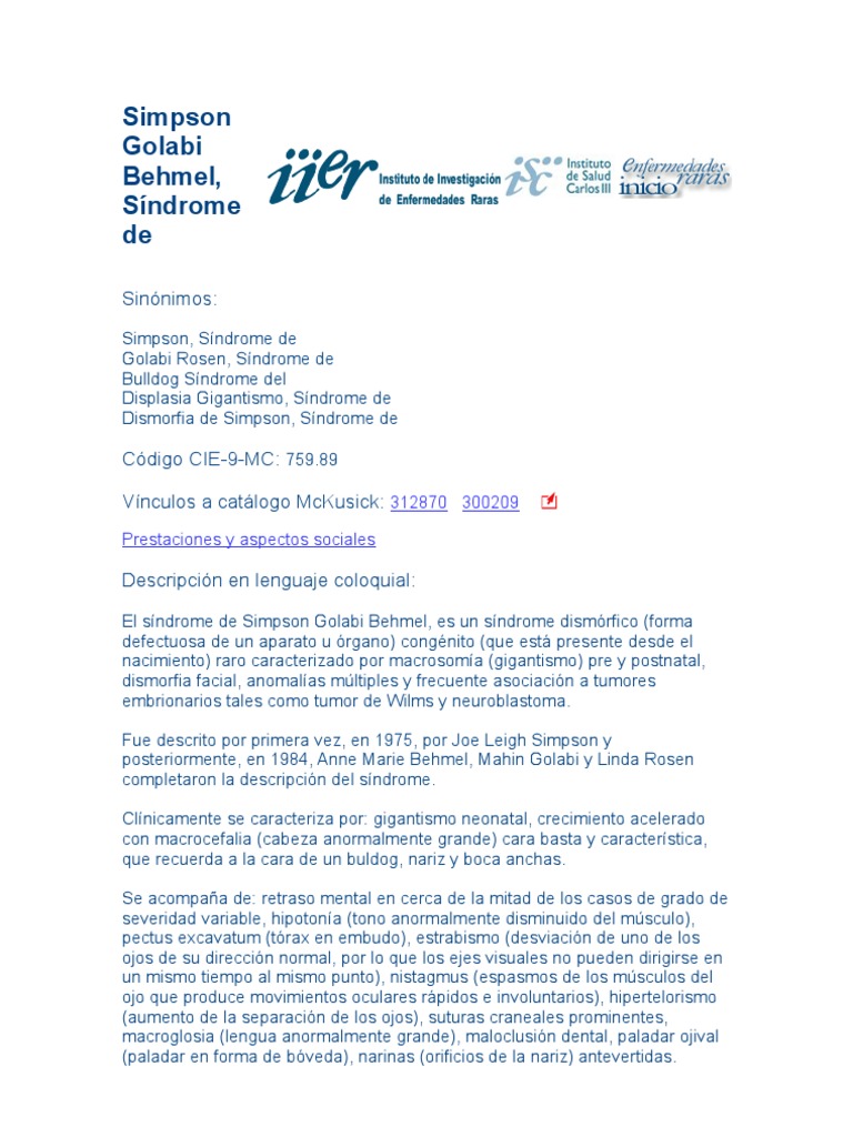 Sindrome de Simpson Golabi Behmel | PDF | Corazón | Anatomía