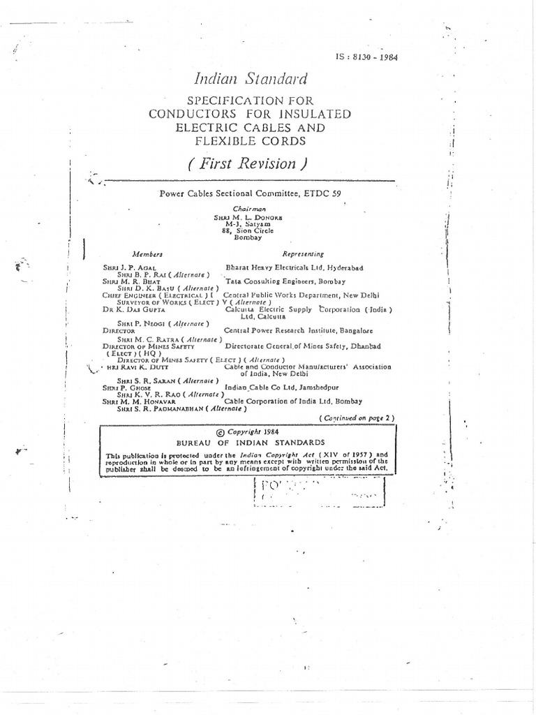 IS 8130 For Conductor | PDF