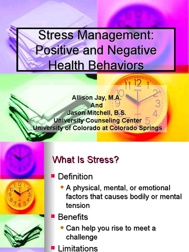 Positive and Negative Health Behaviors Associated With Stres | PDF ...