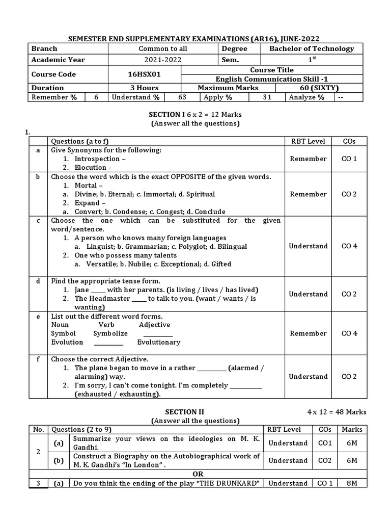 Ar16 - Ecs-I | PDF | Linguistics | Word