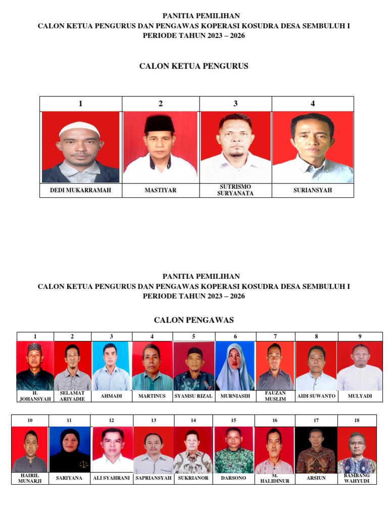Photo Bakal Calon 2023 | PDF