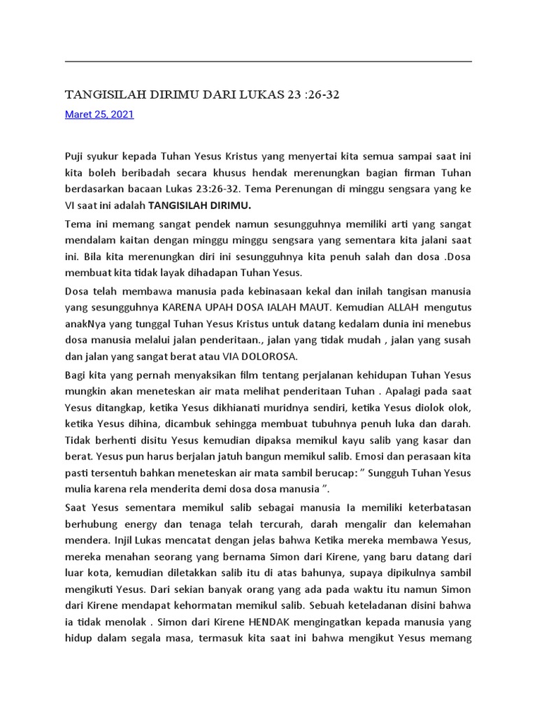 KHOTBAH LUKAS 23 | PDF