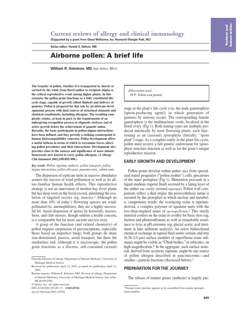 Airborne Pollen A Brief Life | PDF