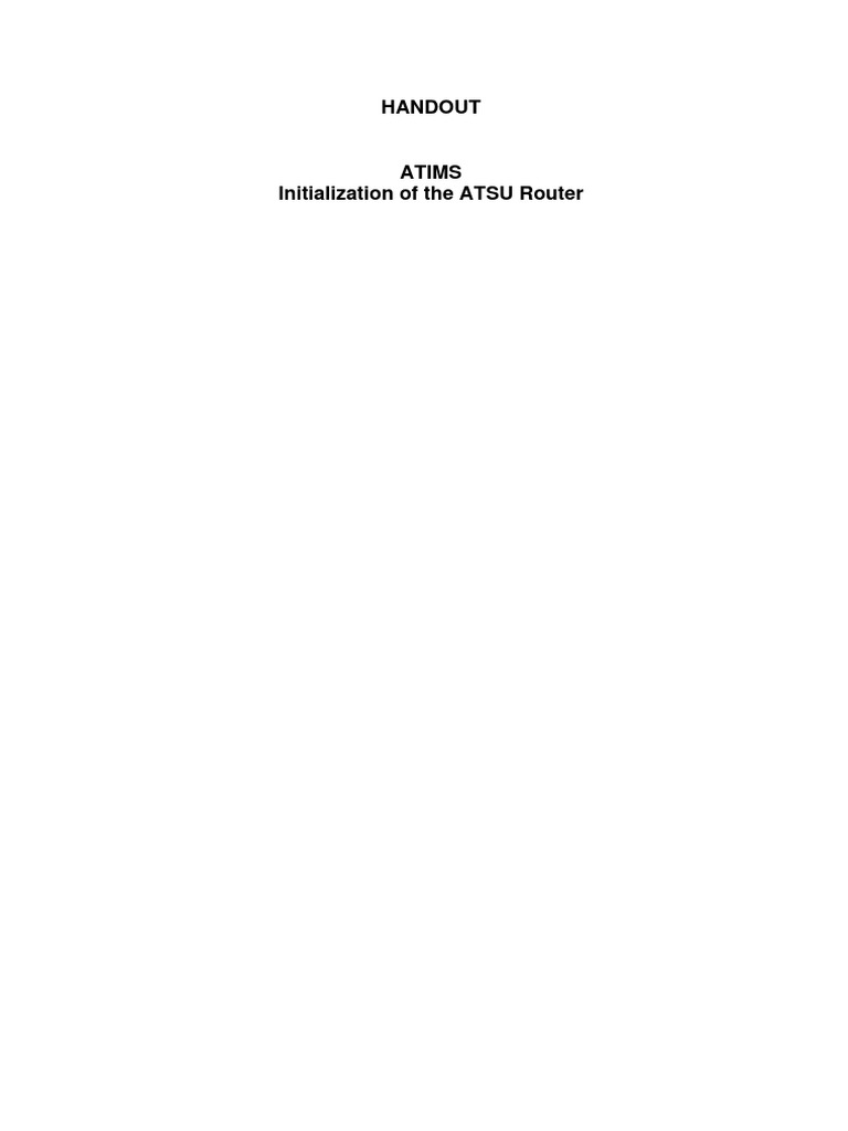 ATSU Router Initialization Guide | PDF