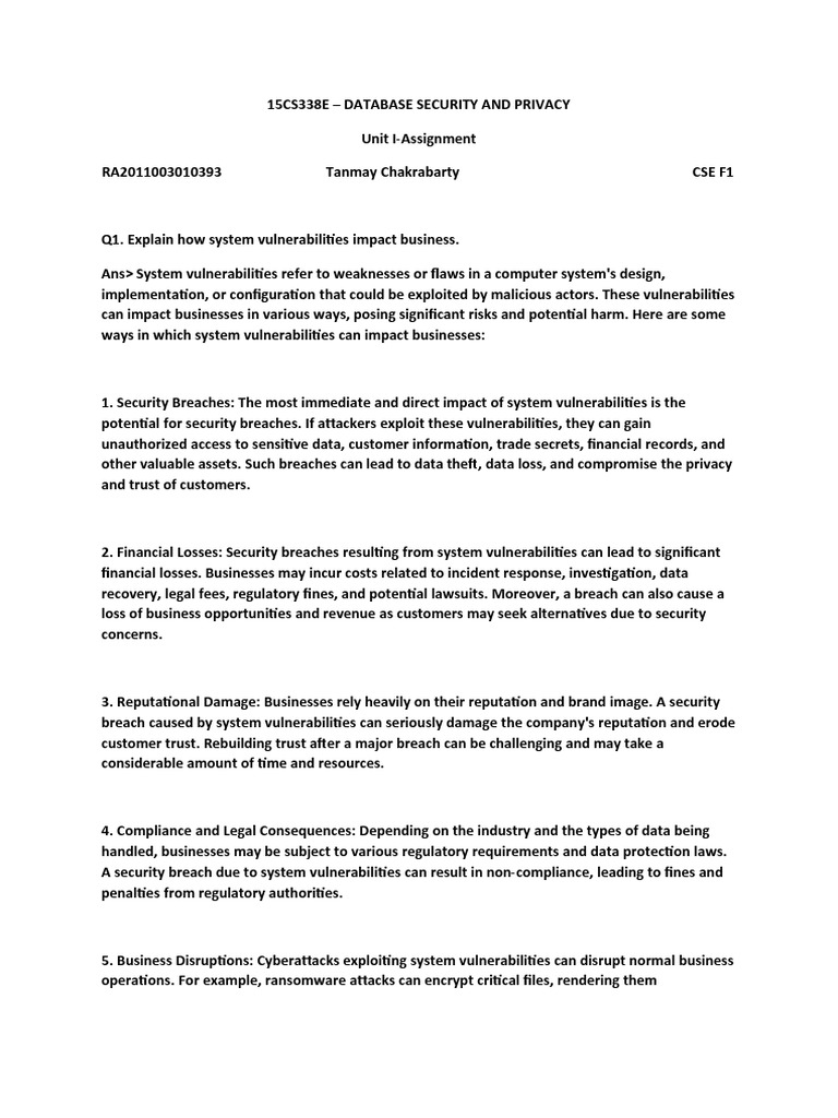 Data Base Security assignment 1 | PDF