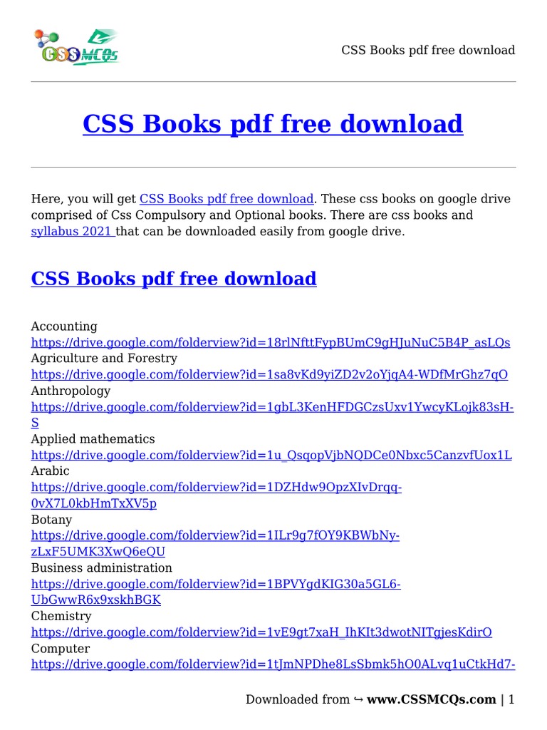 CSS Books PDF | PDF | Business
