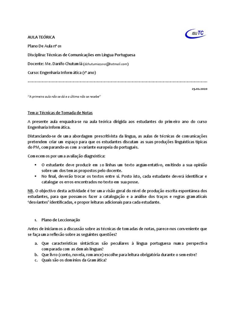 Aula Teorica - Tecnicas de Tomada de Notas | PDF