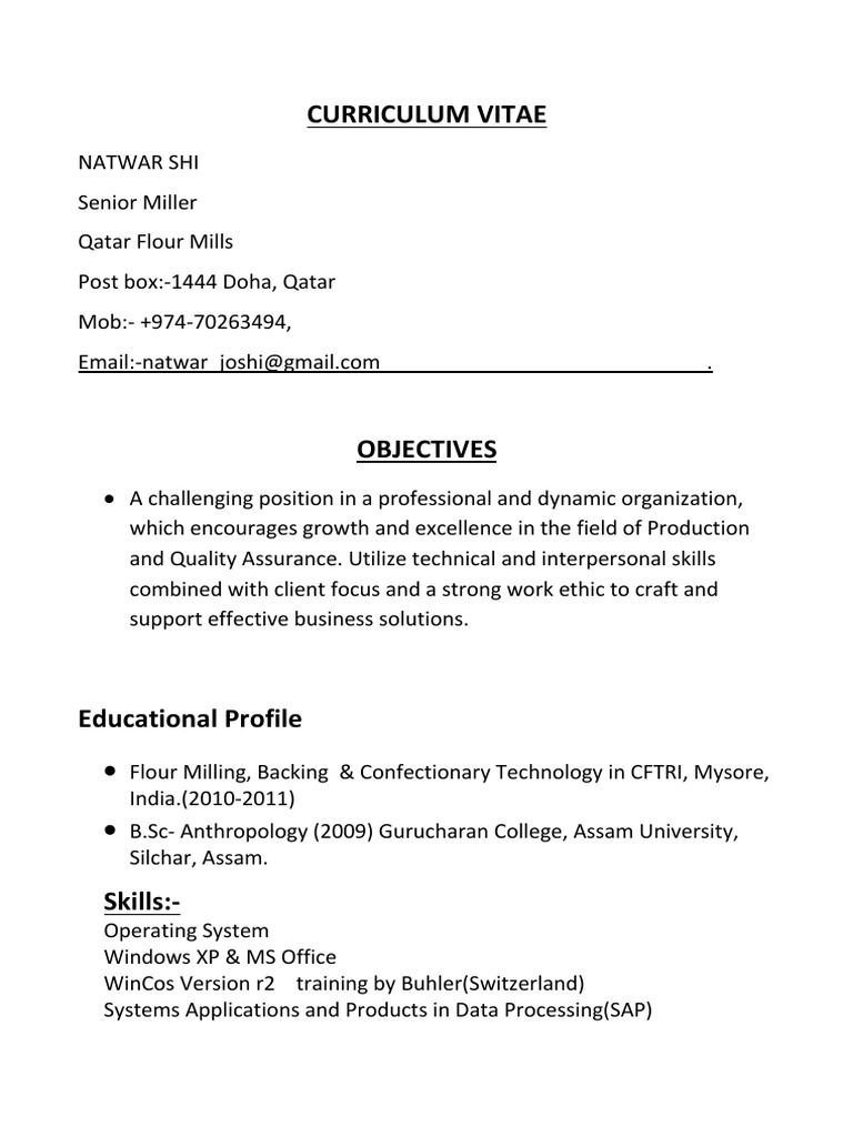 Old Resume - Natwar | PDF | Human Resources